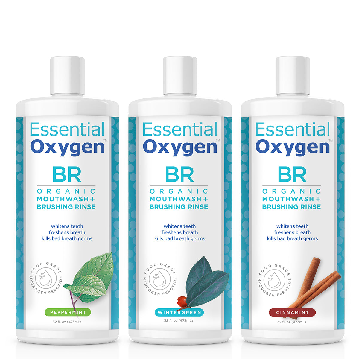 BR | Organic Mouthwash + Brushing Rinse | Rainbow Pack | ESSENTIAL OXYGEN