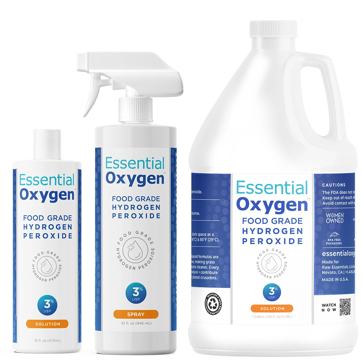 FGHP Family Pack | Food Grade Hydrogen Peroxide | ESSENTIAL OXYGEN