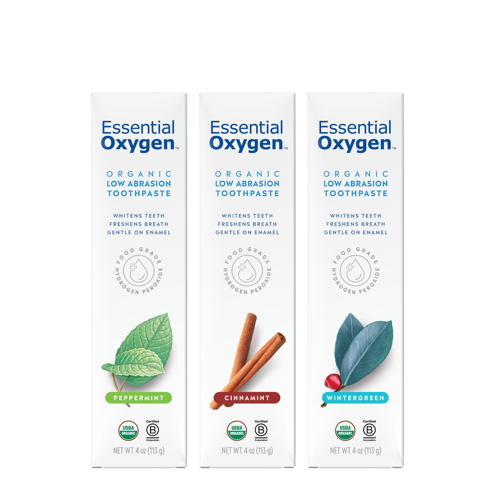 Low Abrasion Organic Toothpaste Rainbow Pack | Essential Oxygen
